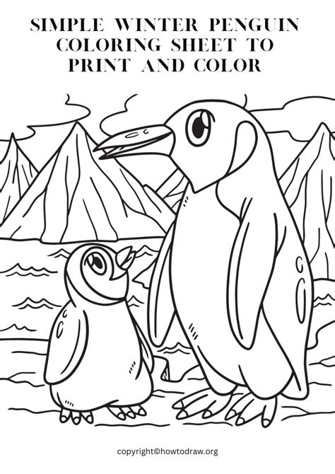 Free Penguin Coloring Pages Printable 2025