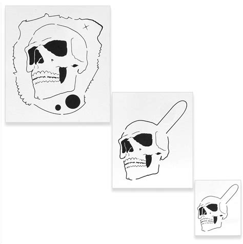 Custom Shop Airbrush Stencil Skull Design Set 1 3