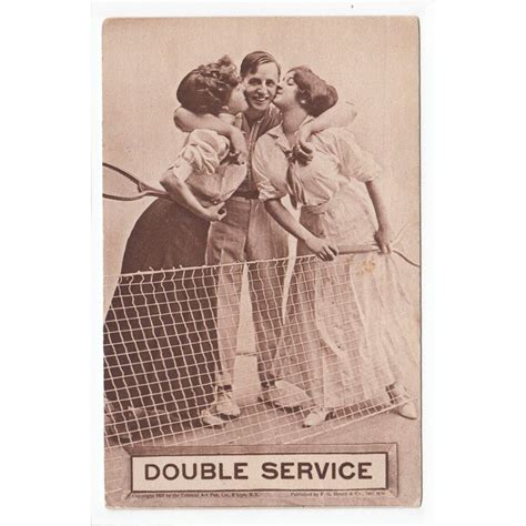 Double Service Tennis Old Comic Humour Postcard On Ebid United Kingdom