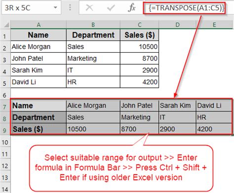 How To Convert Multiple Rows To Columns In Excel 4 Methods Excel
