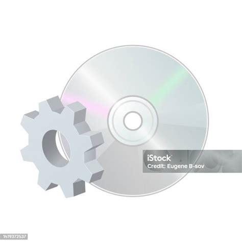 기어 아이콘 설정 아이콘 또는 지침이 있는 컴팩트 디스크 Cd Dvd 3차원 형태에 대한 스톡 벡터 아트 및 기타 이미지 3
