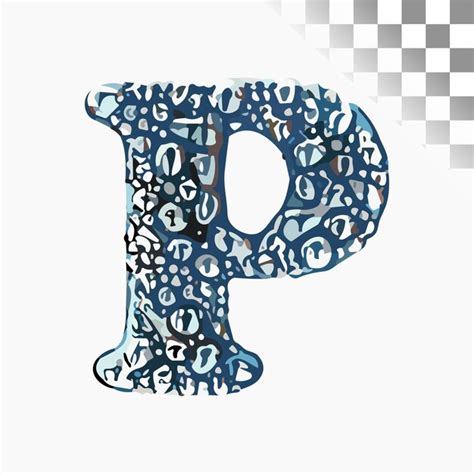 P Dessin De Lettres élégante Police Bulles Deau Alphabet Vecteur