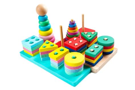 Premium Photo Colorful Wooden Pyramid Toy