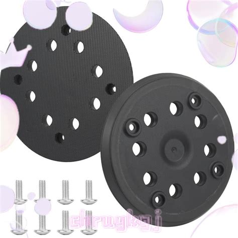 2ชิ้นสติกเกอร์ไนลอนแผ่นขัด125มิลลิเมตรพร้อมตะขอและห่วง8หลุมและ4แผ่นขัดตาเข้ากันได้สําหรับ ด้วย