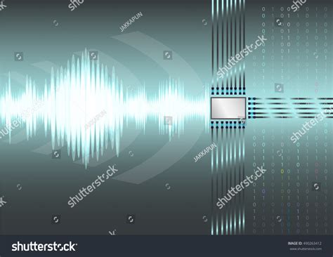 Cpu Microchip Process Analog Signal Digital Stock Vector Royalty Free