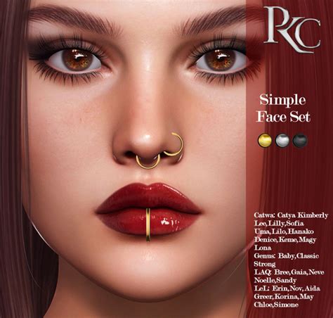 Second Life Marketplace Pkc Simple Rings Face Set