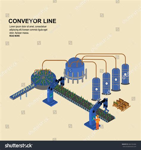 Automated Factory Assembly Line Robotic Arm Stock Vector Royalty Free 684165466 Shutterstock