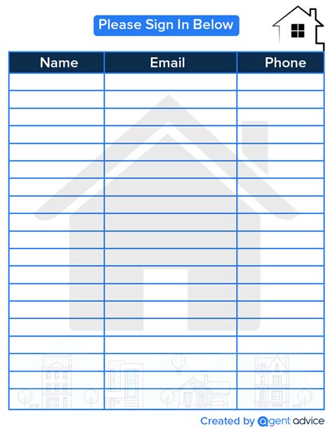 Sign Up Sheet Open House At Carroll Zabala Blog