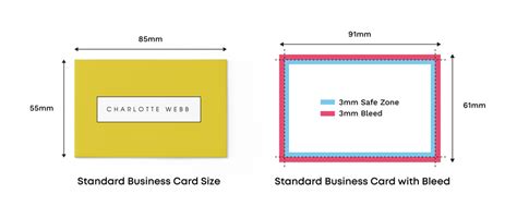 Business Card Size And Dimensions Standard Business Cards Sizes In Mm