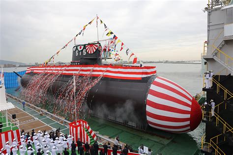 三菱重工 防衛省向け3 000トン型潜水艦じんげいの命名式進水式を神戸造船所で実施 現行潜水艦の後継に当たるたいげい型3番艦