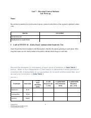 Microbial Control Methods Lab Activities Results Course Hero