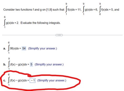 Solved Consider Two Functions F And G On [1 9] Such That