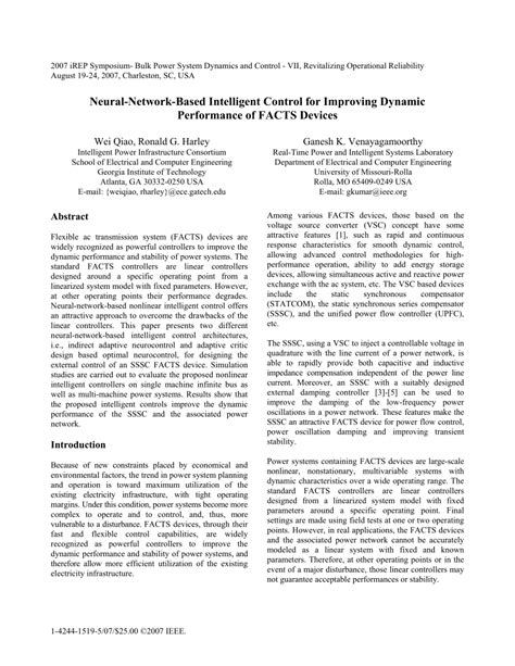 Pdf Neural Network Based Intelligent Control For Improving Dynamic