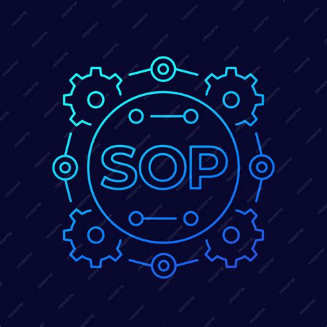 Sop Pictogram Standard Operating Procedure Dunne Lijn Vector Premium Vector