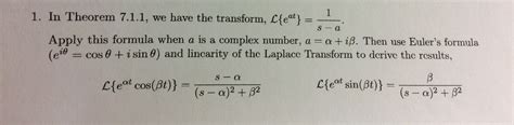 Solved Use Eulers Formula The Given Formula And A