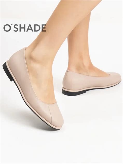 Туфли женские на низком каблуке бежевые O`shade