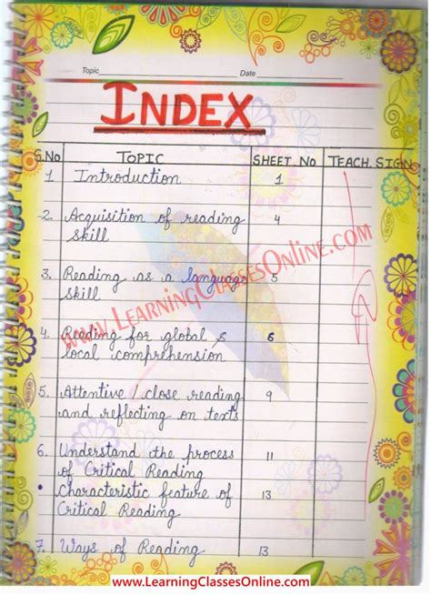 Reading And Reflecting On Texts B Ed Practical File Assignment And Project Notes Free Download