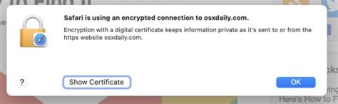 how to get ssl certificate info in safari on mac