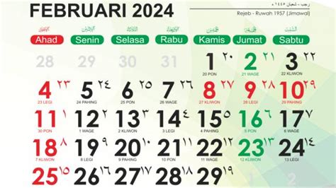 Kalender Jawa Besok 12 Februari 2024 Watak Weton Senin Wage Teguh