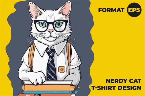 Nerdy Cat Graphic By C Gudzik · Creative Fabrica