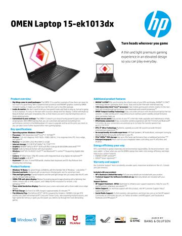 Hp Omen Laptop Ek Dx User Guide Manualzz