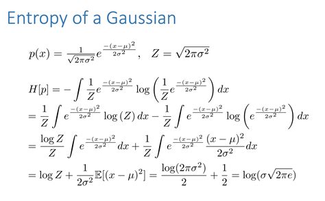 deriving entropy of gaussian mathematics