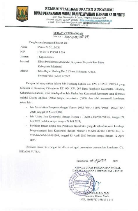 PDF Dpmptsp Sukabumikab Go Id 2020 8 28 Demikian Surat
