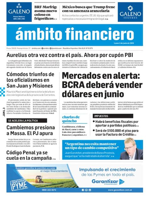ÁMBITO FINANCIERO lunes de junio de Infobae