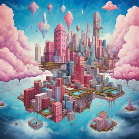 Premium Ai Image Floating City In The Sky
