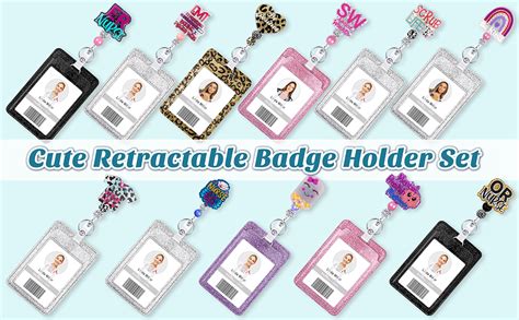 Retractable Id Badge Holder Reel Cute Bling Nurse Badge