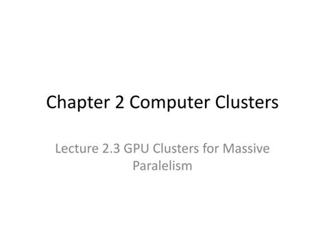 ppt chapter 2 computer clusters powerpoint presentation free