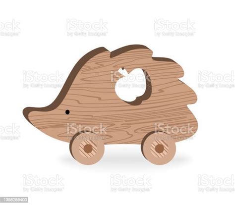 어린이 게임 및 엔터테인먼트 만화 나무 장난감 나무 고슴도치 벡터 일러스트를위한 어린이 장난감 개에 대한 스톡 벡터 아트 및