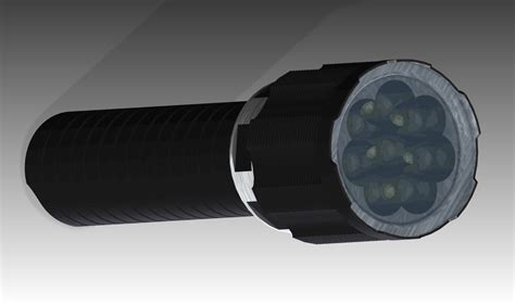 led手电筒 proe 模型图纸下载 懒石网
