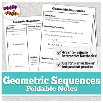 Geometric Sequences Recursive And Explicit Formulas By Math Equals Fun