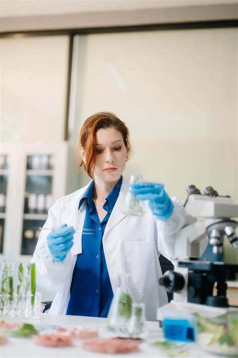 Food Science As Lab Scientists Test And Analyze Vegetables For Safety
