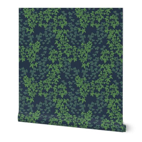 Ivy Blender Pine And Kelly Green Medium Wallpaper Spoonflower