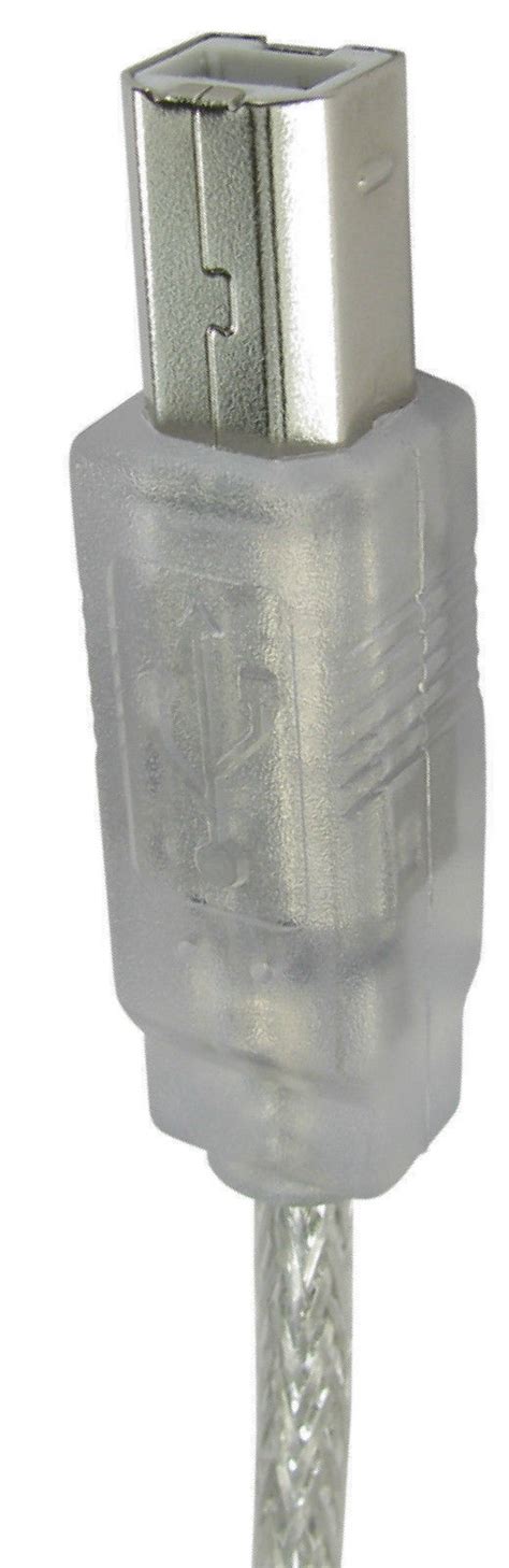 M USB Printer Lead Type A To B Male High Speed Clear See Through