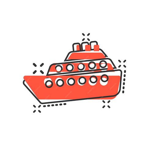 Icône De Signe De Croisière De Navire Dans Le Style Comique