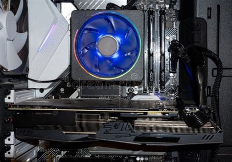 Cooler Of Processor With Neon Light LED Light CPU Cooler Stock Photo Image Of Gaming Design