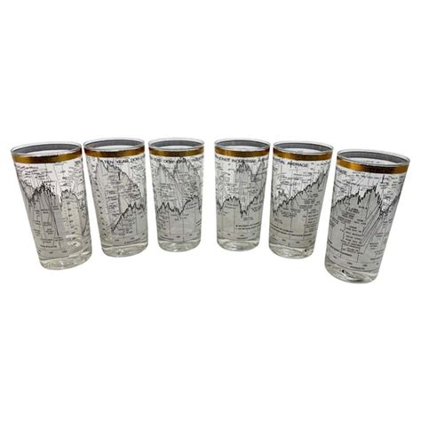 Set Of 8 Vintage Libbey Marine Life Highball Glasses With Gilt