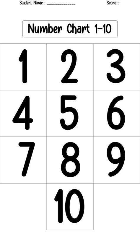Numbers 1 10 Chart Preschool 10 Free Pdf Printables Printablee
