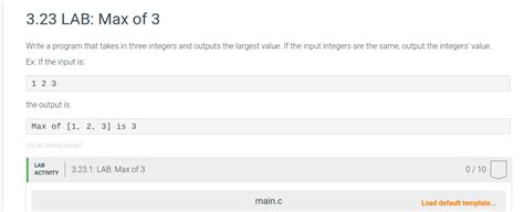 Solved 323 ﻿lab Max Of 3write A Program That Takes In