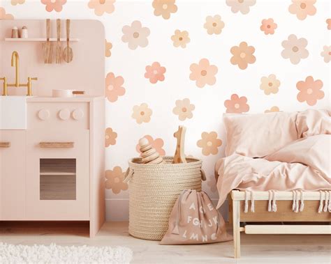 Daisy Wall Decals Watercolor Daisy Wall Stickers Floral Wall Art Reusable And Removable