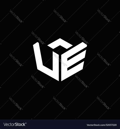 Ue Logo Monogram With Emblem Style Ribbon Design Vector Image