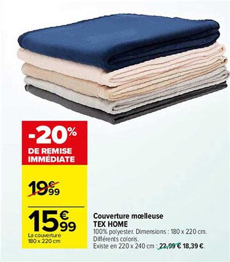 Promo Couverture Moelleuse Tex Home Chez Carrefour Icataloguefr