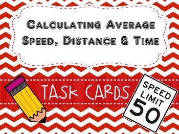 Calculating Speed Distance And Time Task Cards By Owl About Science