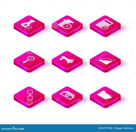 Set Megaphone Document With Graph Chart Marker Pen Old Hourglass