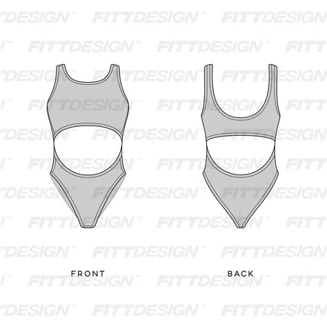 Ladies One Piece Cut Out Swimsuit Techpacktemplate Fittdesign