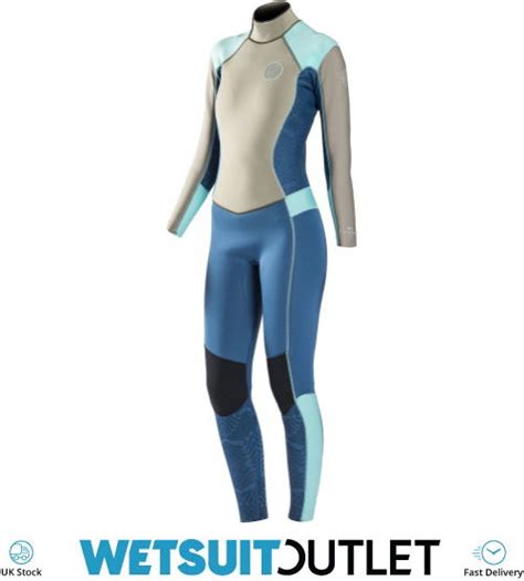 Rip Curl Womens Dawn Patrol 43mm Gbs Back Zip Wetsuit Blue Wsm6fw
