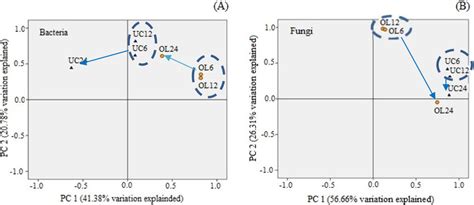 Principal Component Pc Analysis Loading Plot Of Communities Of A